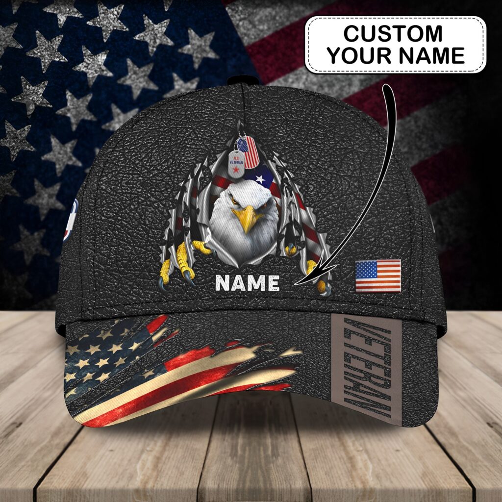 Veteran Eagle Tribute Flag Baseball Cap Adeenyc.com